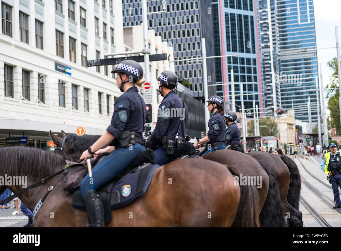 Police monitoring demonstration hi-res stock photography and images - Alamy