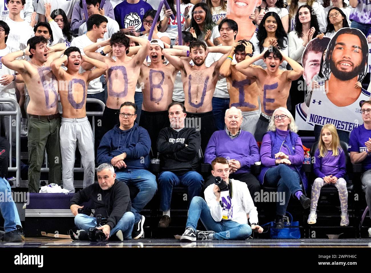 Fans celebrate after Northwestern guard Boo Buie scored during the ...