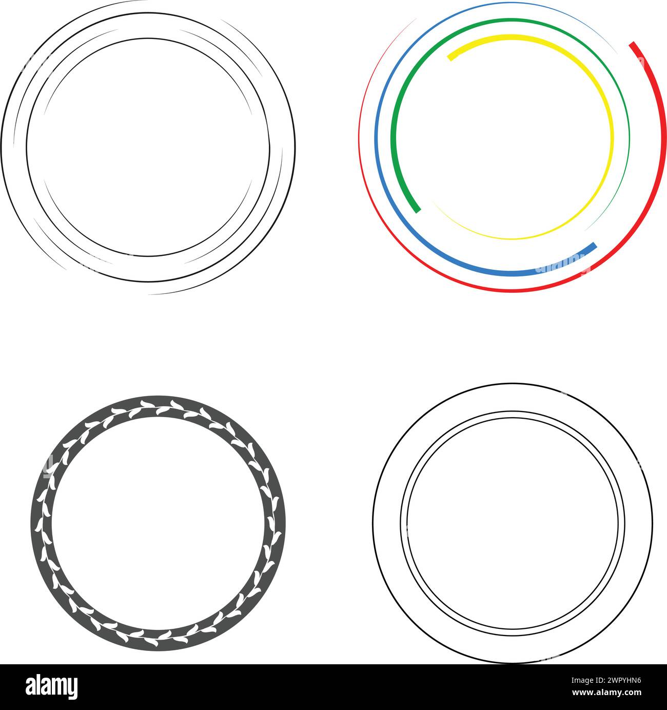 Round frame vector vectors hi-res stock photography and images - Alamy