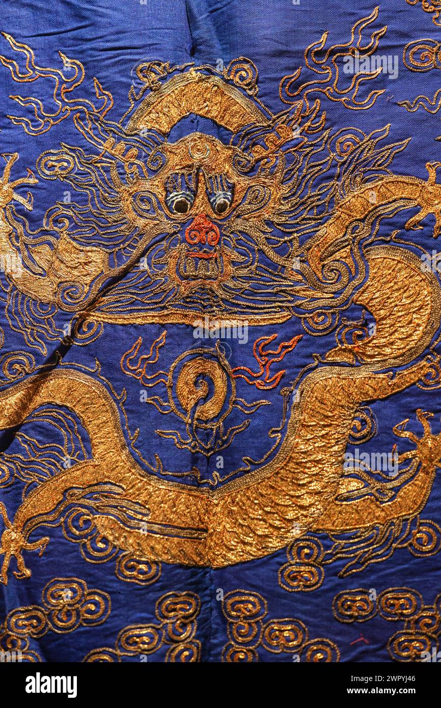 A cultural relic with a dragon element pattern is seen at the Museum in ...