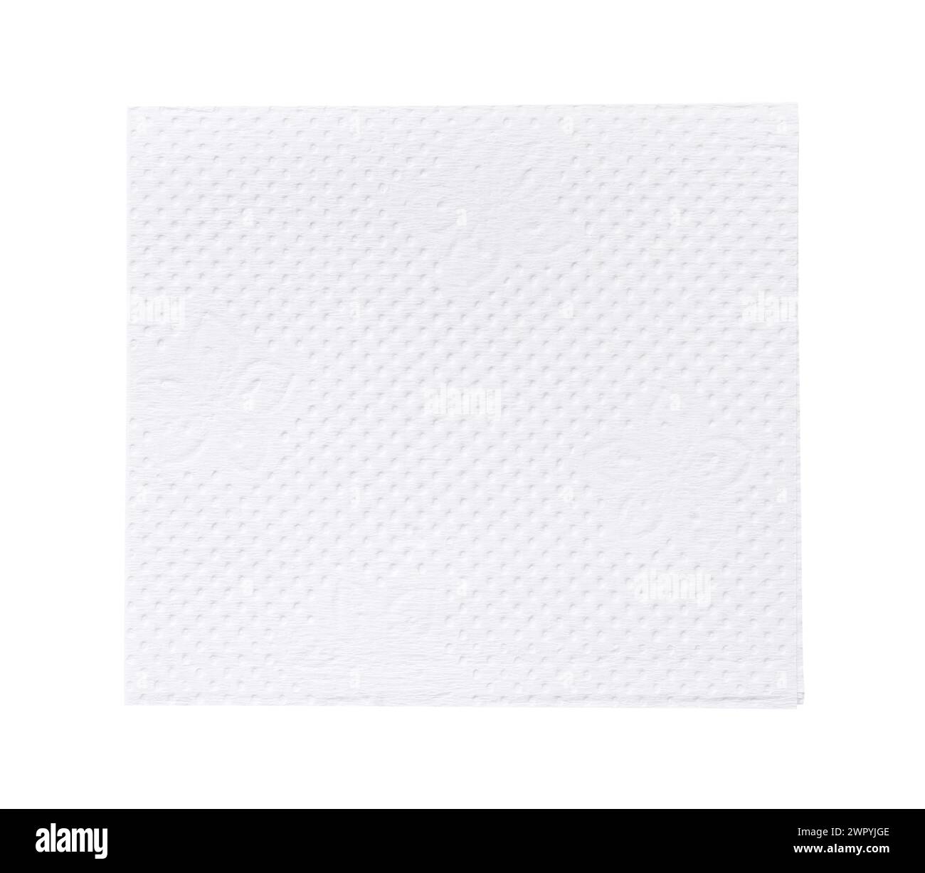 Top view of folded tissue paper piece is isolated on white background ...