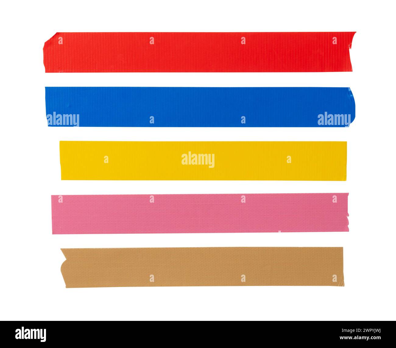 Top view set of multicolor adhesive vinyl tape or cloth tape in stripe ...