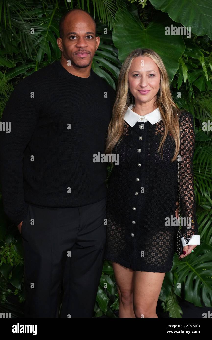From left, Geoffrey Ogunlesi and Jennifer Meyer arrive at Chanel's 15th ...