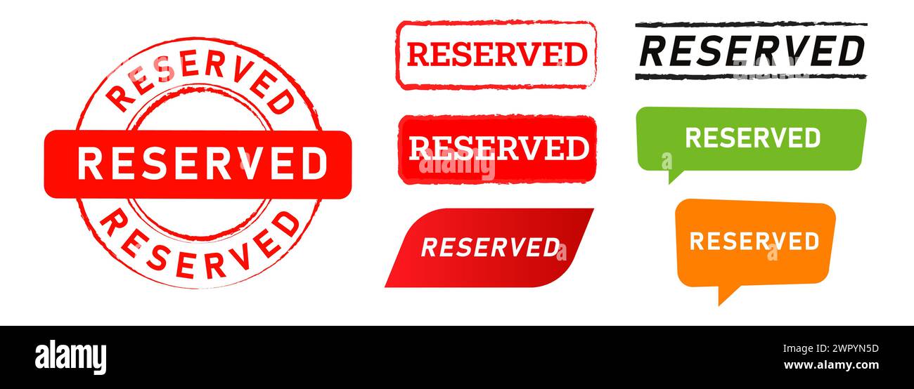 Reserved reservation Stock Vector Images - Alamy