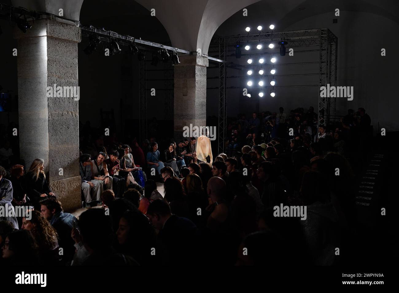 A model walks the runway during the IED Graduates fashion show at ...