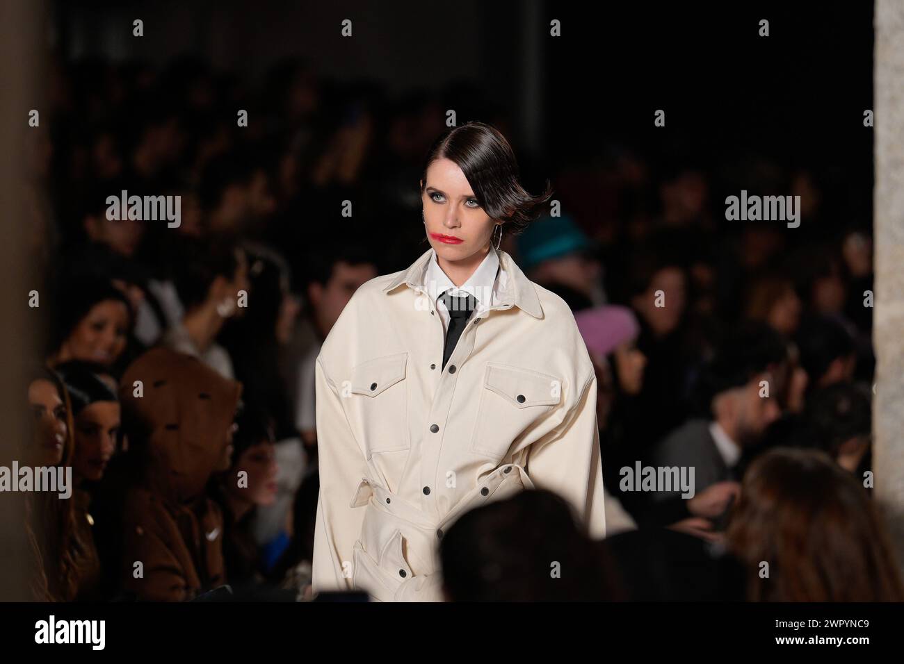 Lisbon, Portugal. 09th Mar, 2024. A model walks the runway during the ...