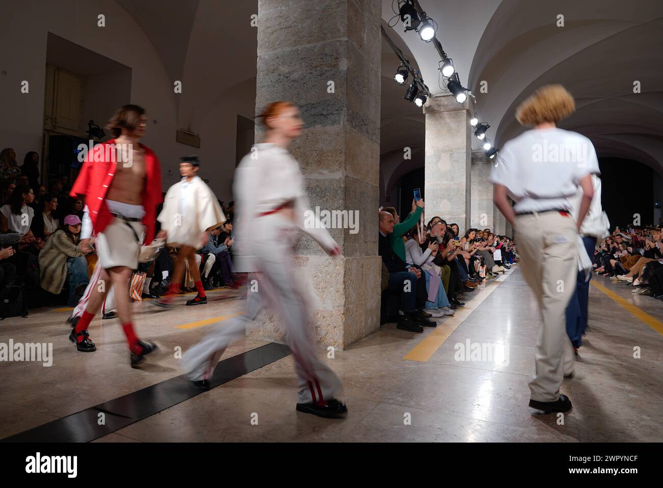 Lisbon, Portugal. 09th Mar, 2024. A model walks the runway during the ...