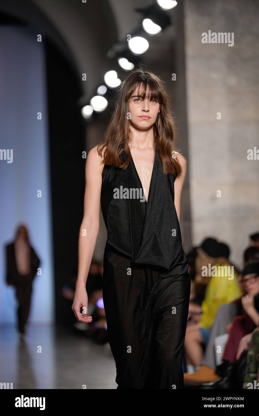 Lisbon, Portugal. 09th Mar, 2024. A model walks the runway during the ...