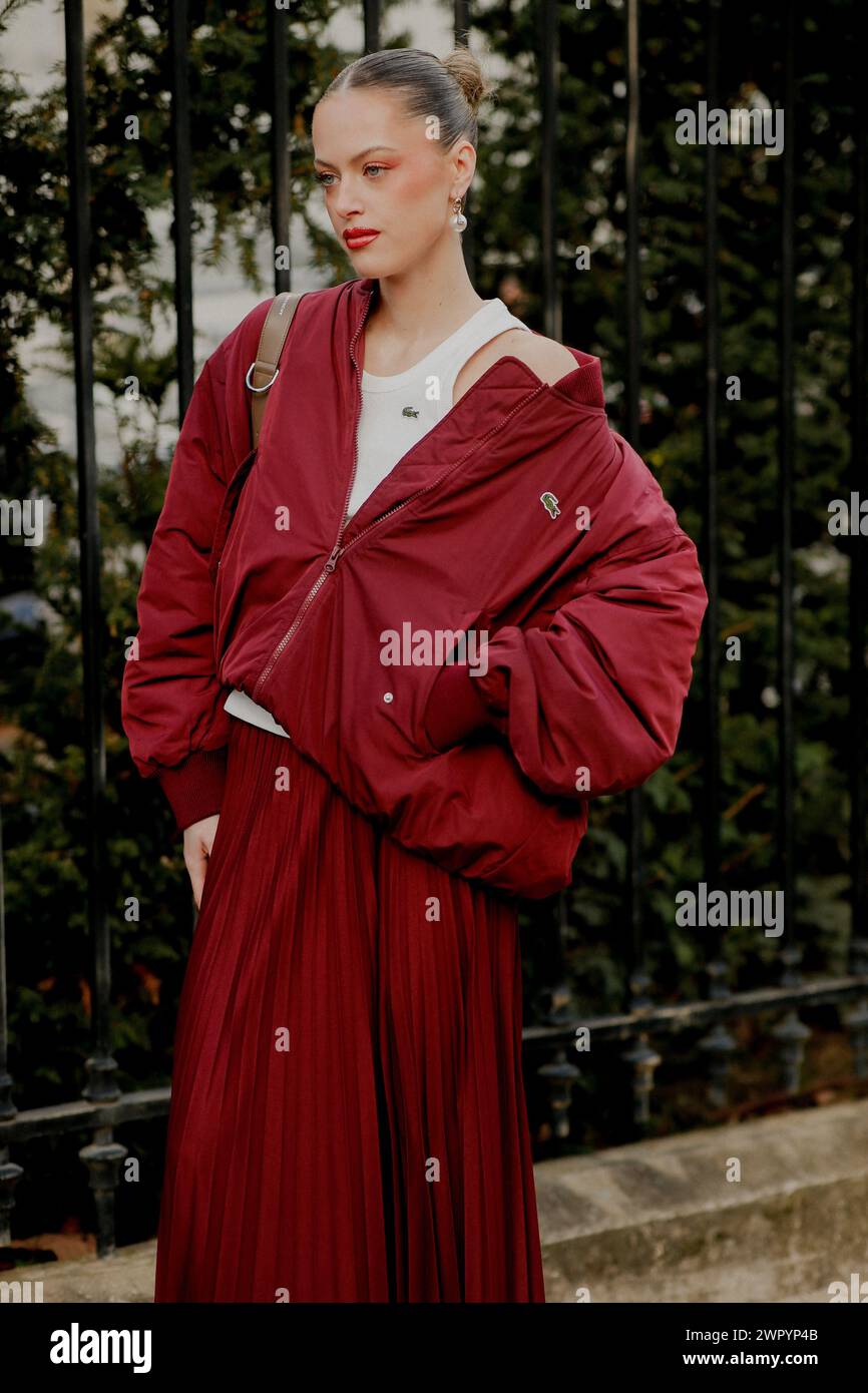 Paris, France. 05th Mar, 2024. Street style, Madie Poullet arriving at ...