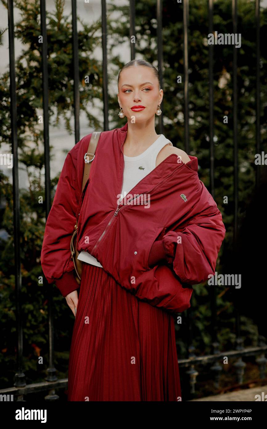 Paris, France. 05th Mar, 2024. Street style, Madie Poullet arriving at ...