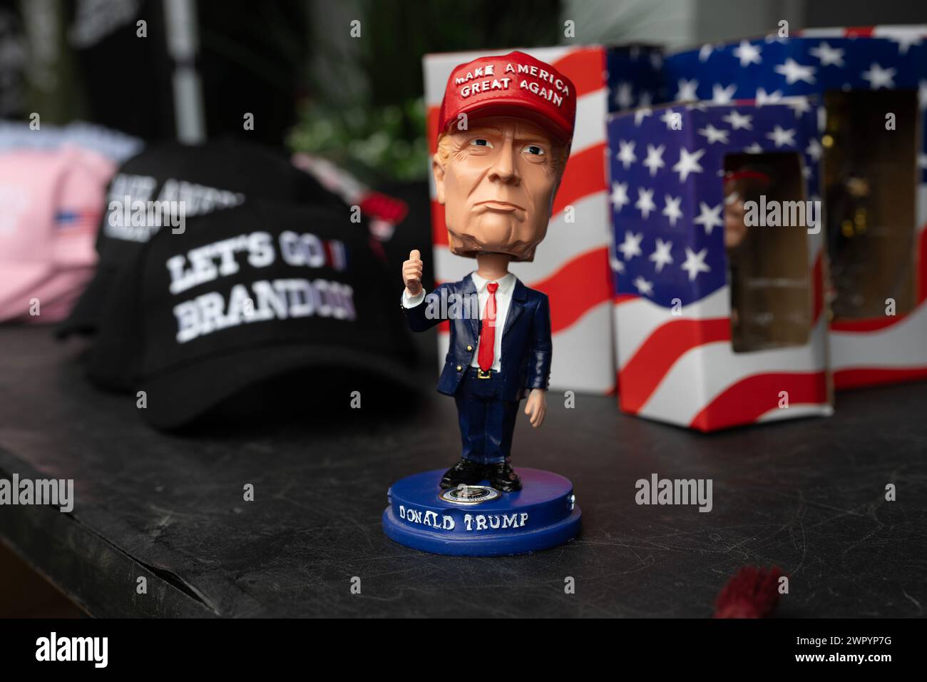 Rome, Georgia, USA. 9th Mar, 2024. A Donald Trump bobble-head figure ...
