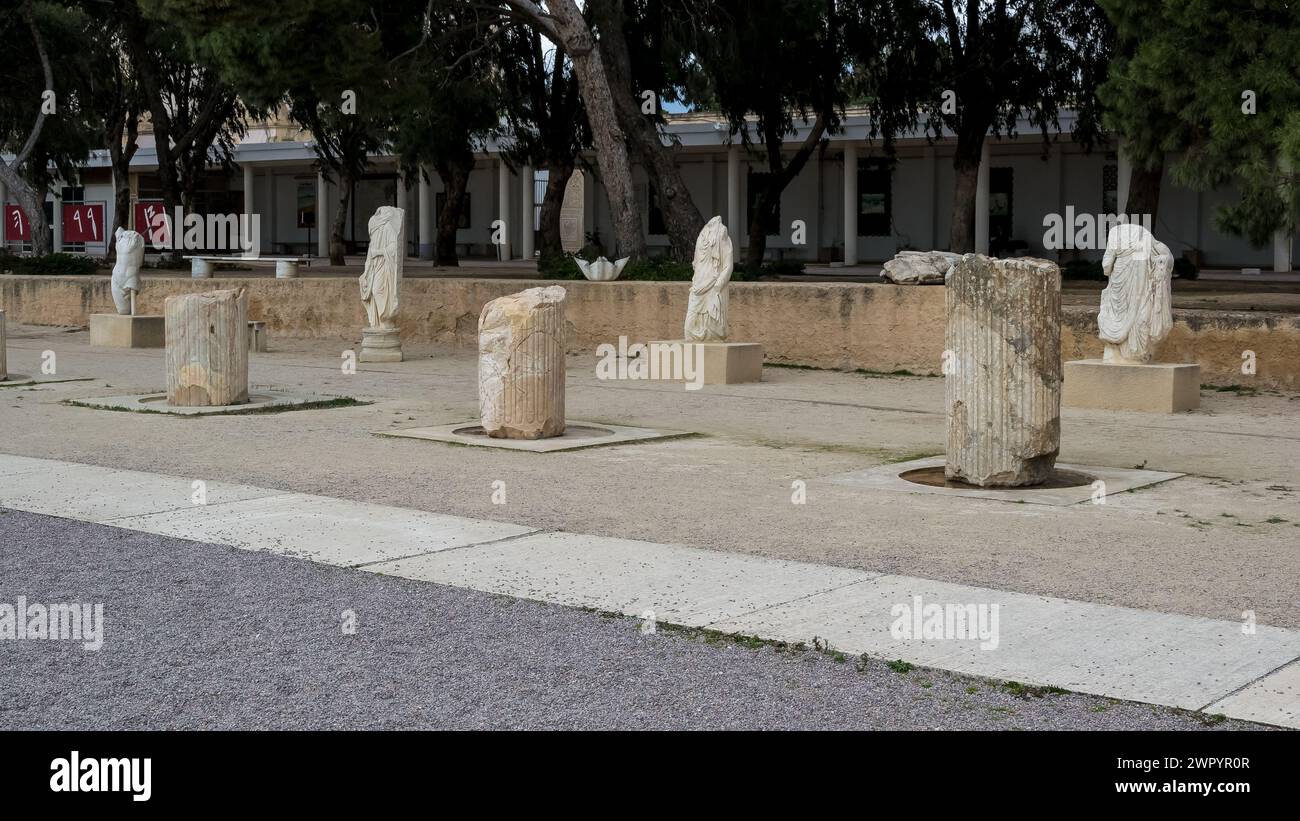 View of the archaeological site of Carthage located at Byrsa Hill, in ...
