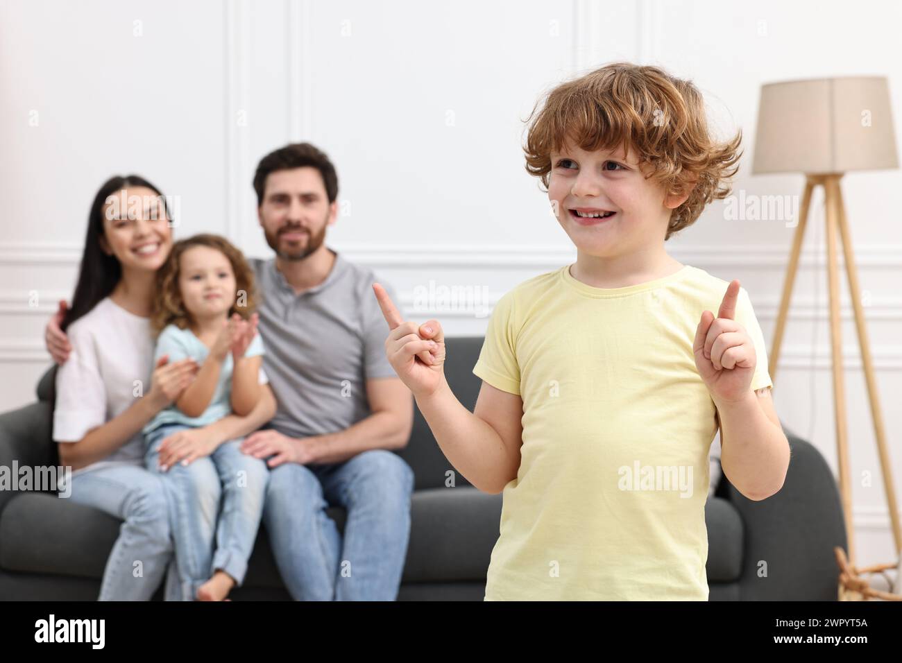 Happy father and son dancing hi-res stock photography and images - Alamy