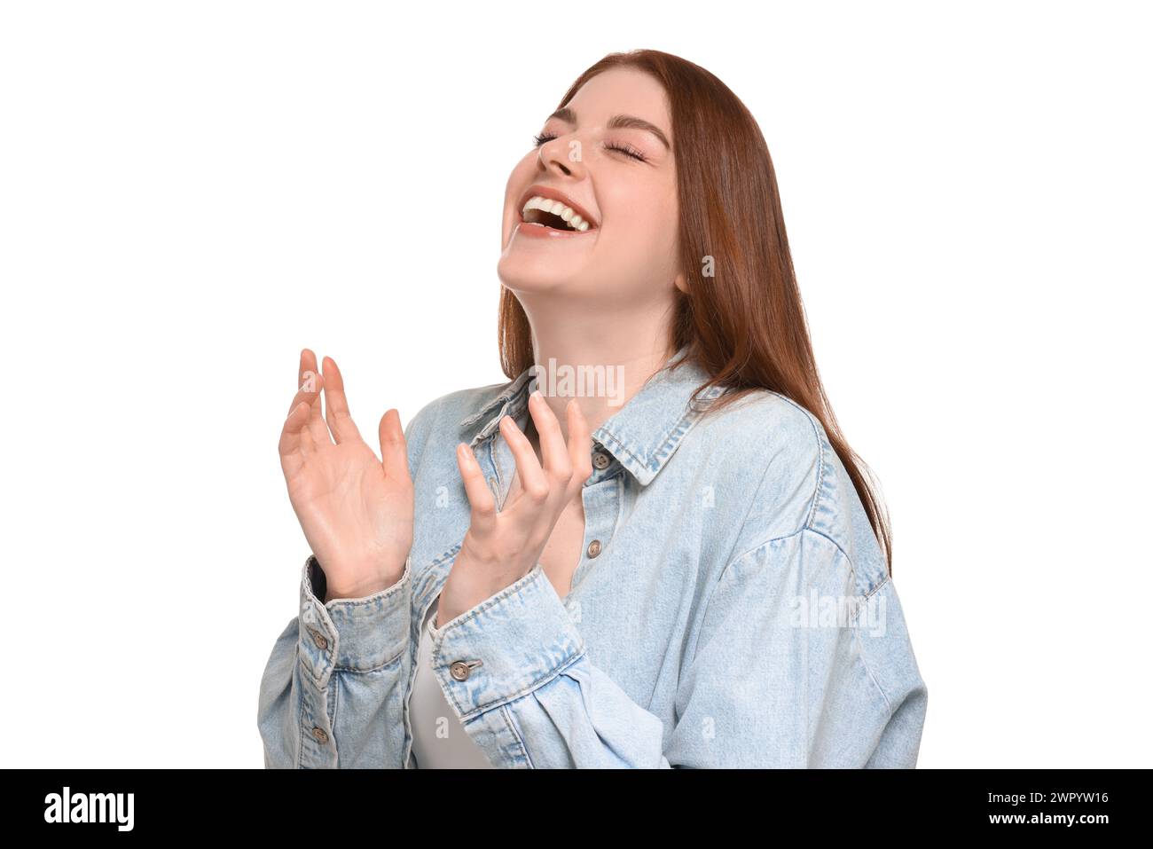 Portrait satisfied funny woman hi-res stock photography and images - Alamy
