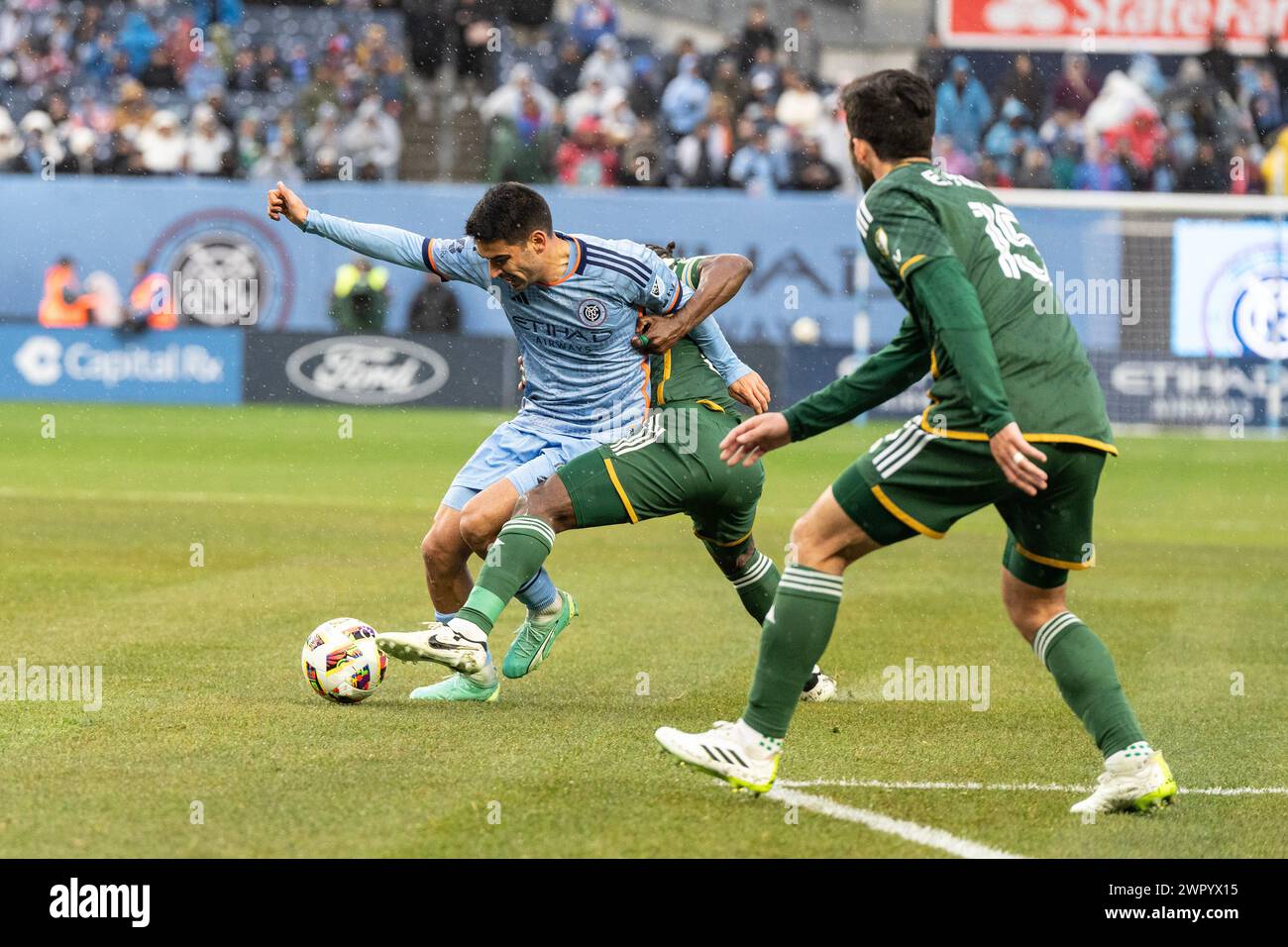 New York, USA. 09th Mar, 2024. Andres Jasson (21) of NYCFC and Diego ...