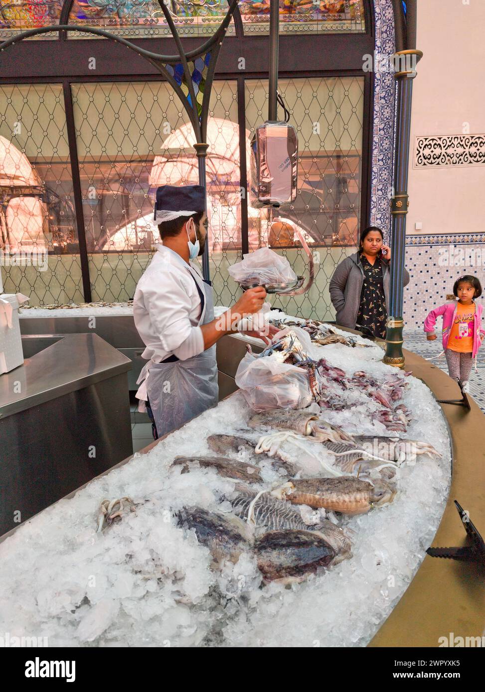 Fish on sale,Old Port fish market,Qatar, Doha Stock Photo - Alamy