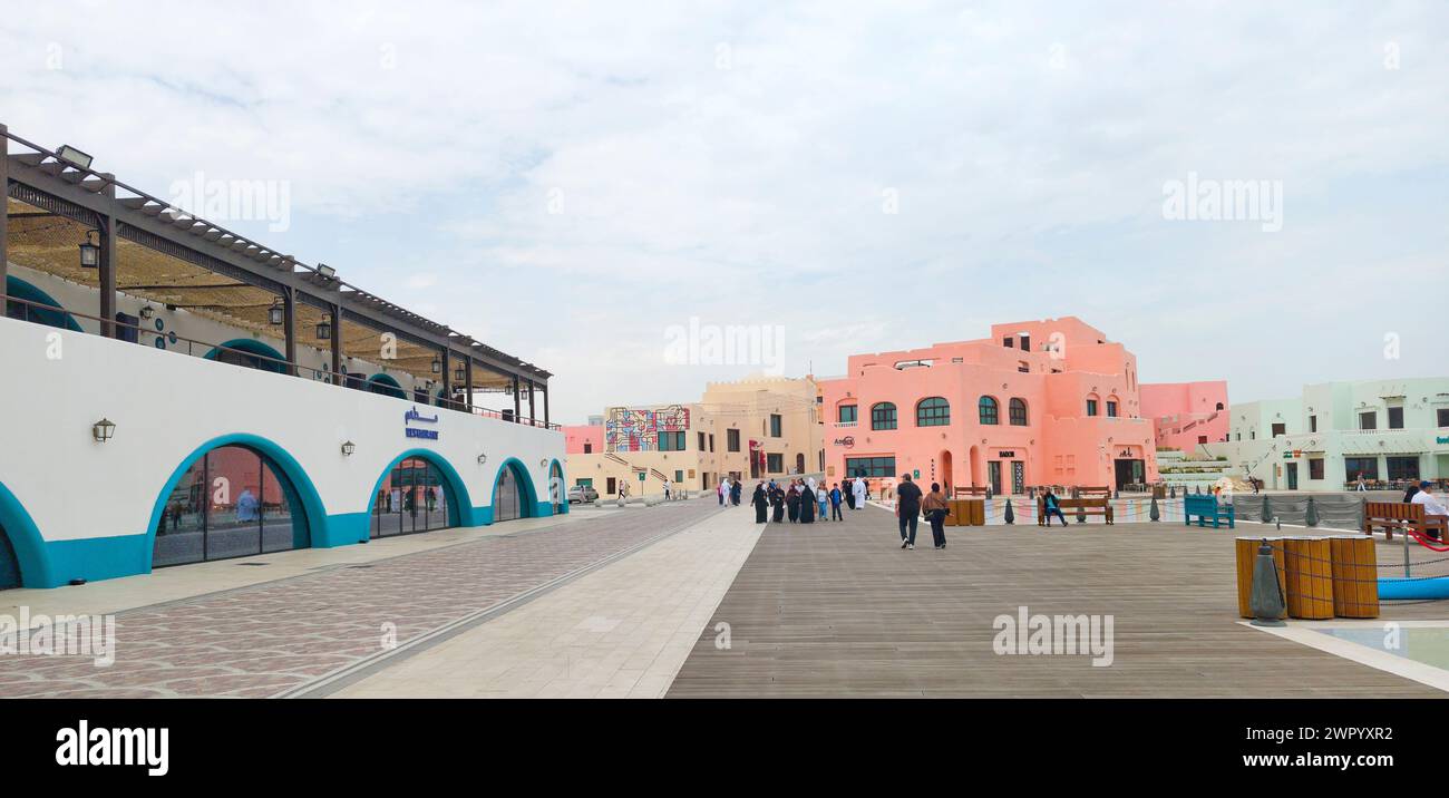 The old port, Qatar, Doha, pastel colored new architecture Stock Photo ...