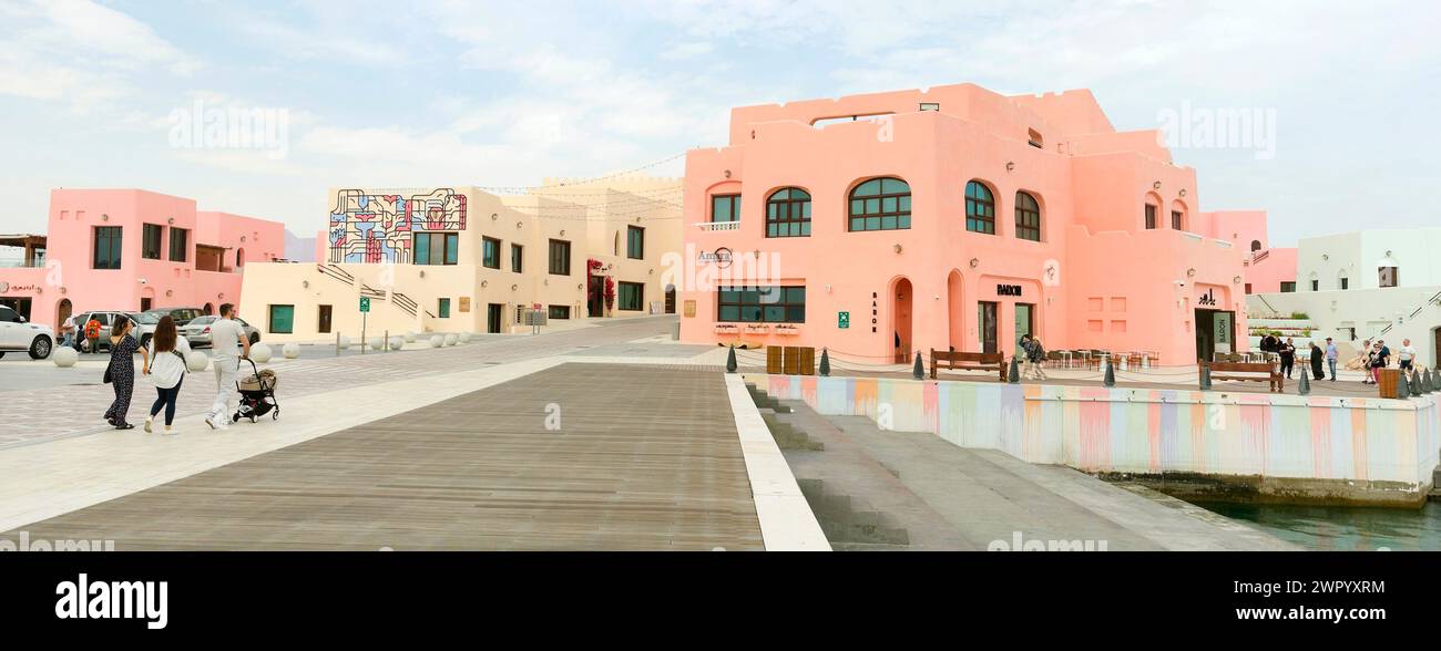 The old port, Qatar, Doha, pastel colored new architecture Stock Photo ...