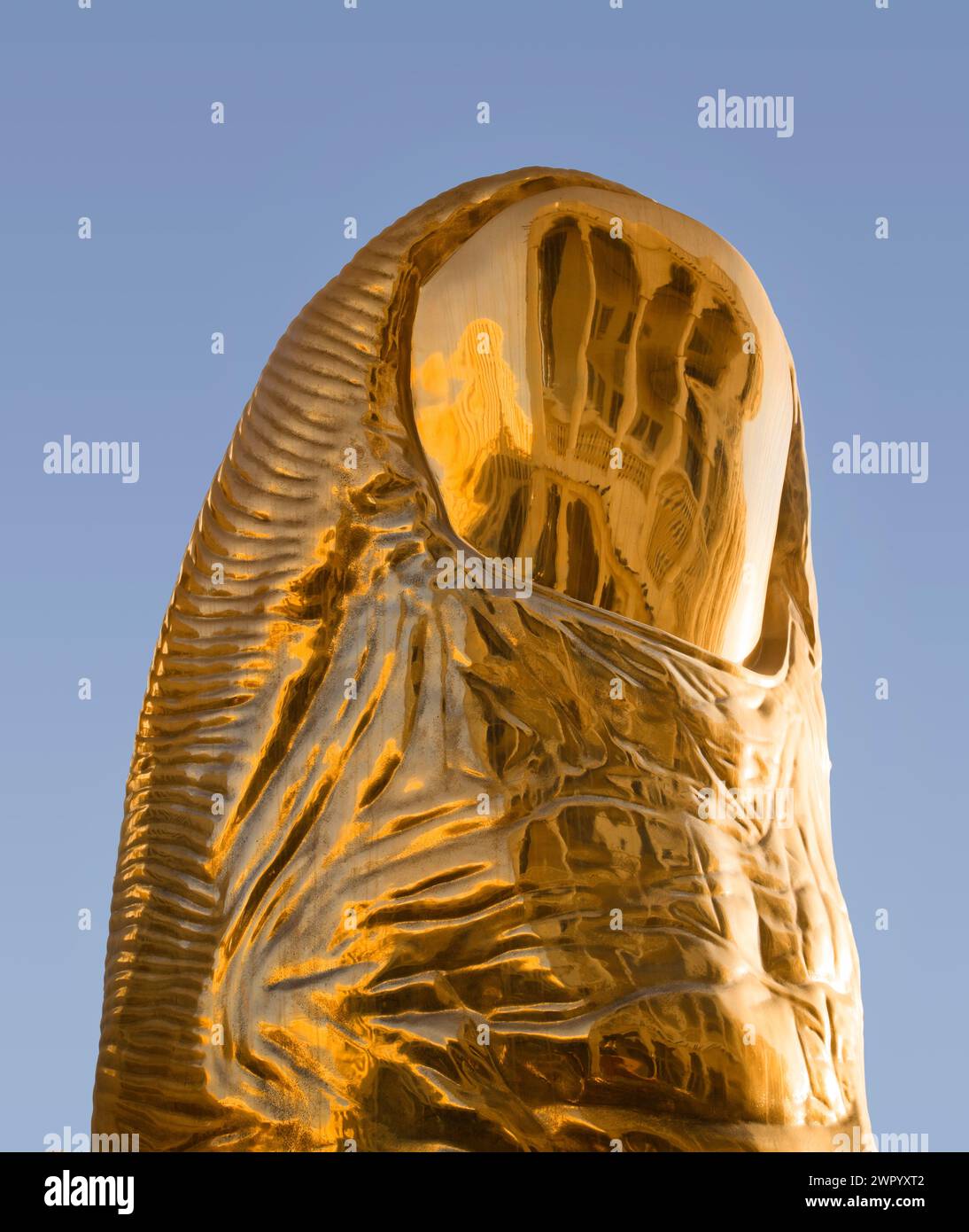 Golden thumb art installation, Souq Waqif marketplace, Qatar, Doha ...