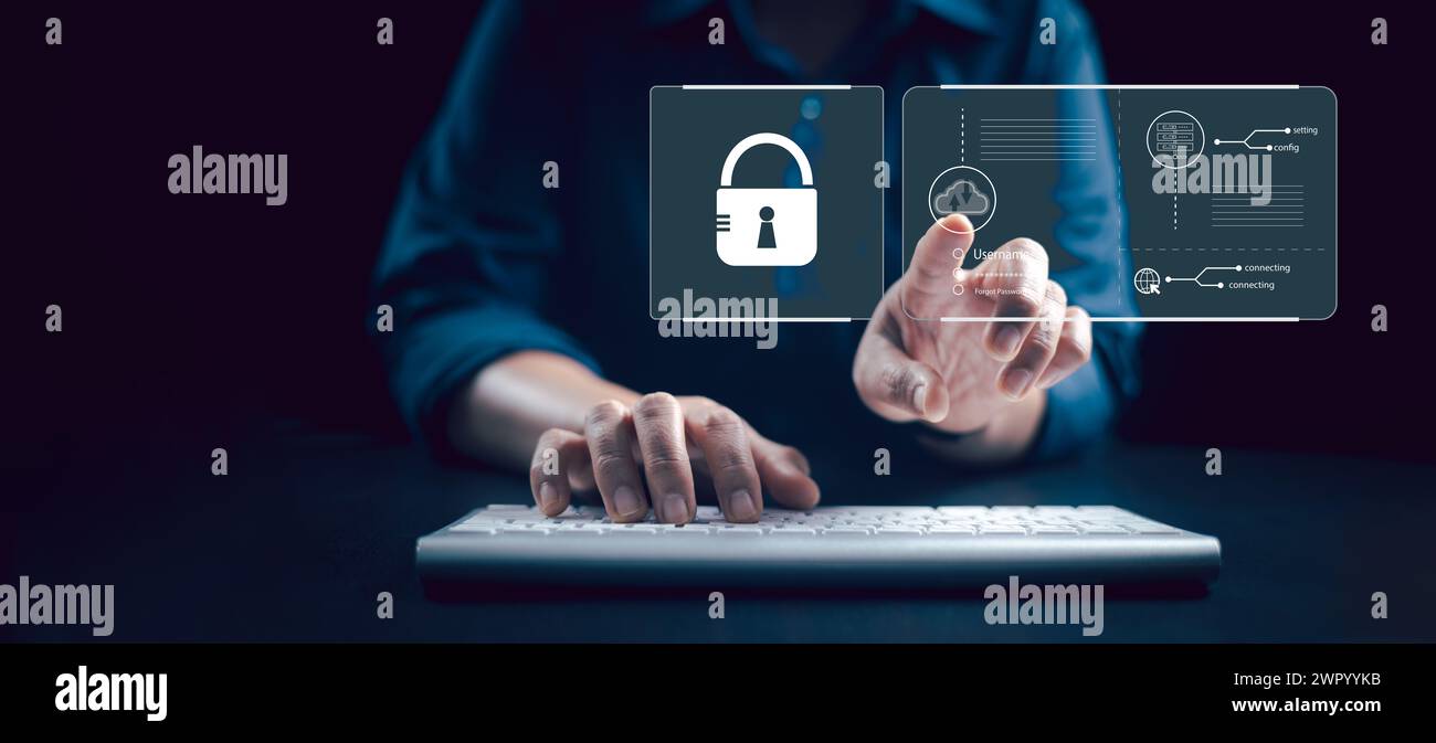 Cybersecurity concept, user privacy security and encryption, secure internet access Future ...