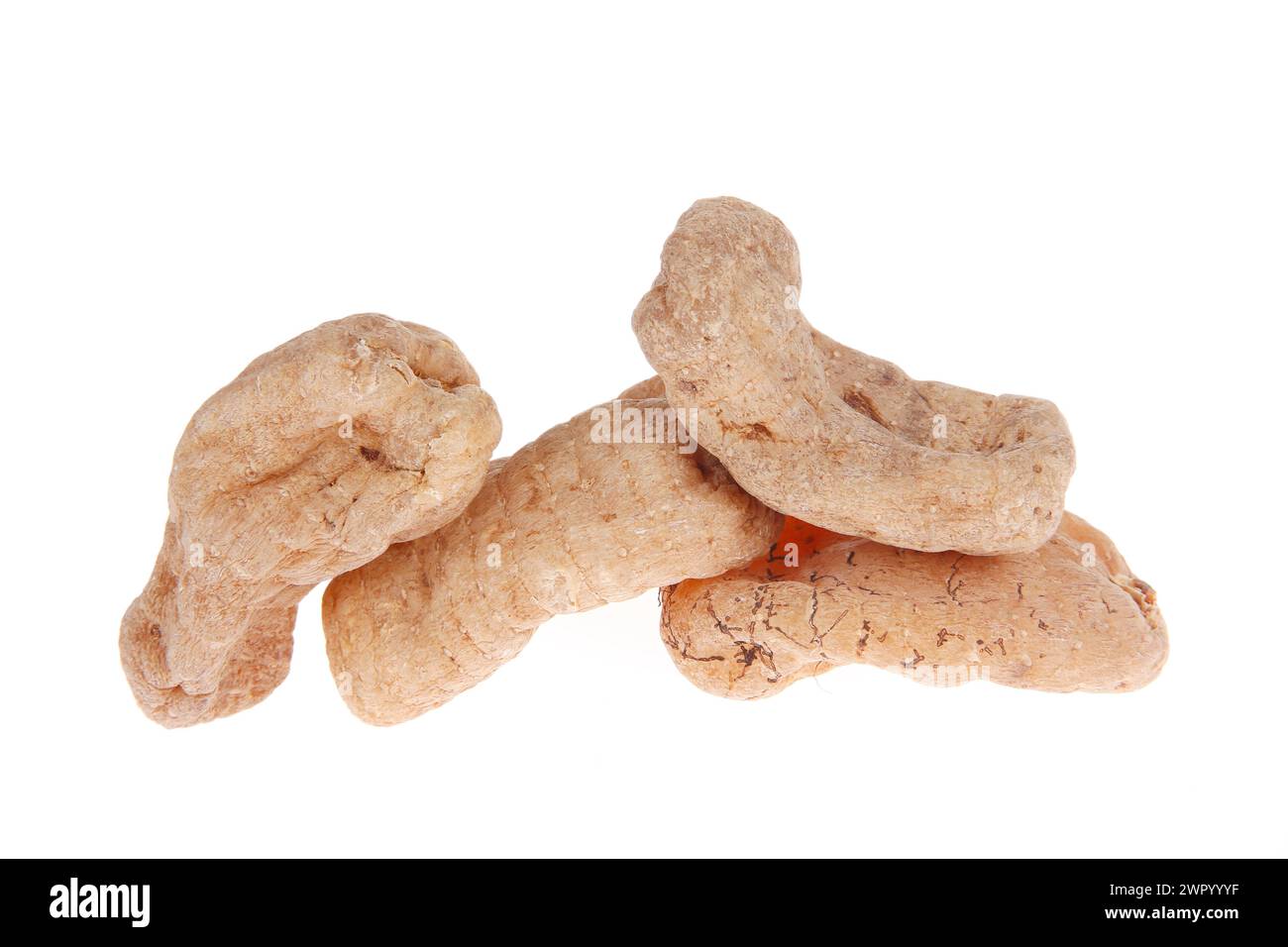 Tianma is isolated on a white background, with Chinese herbal medicine ...