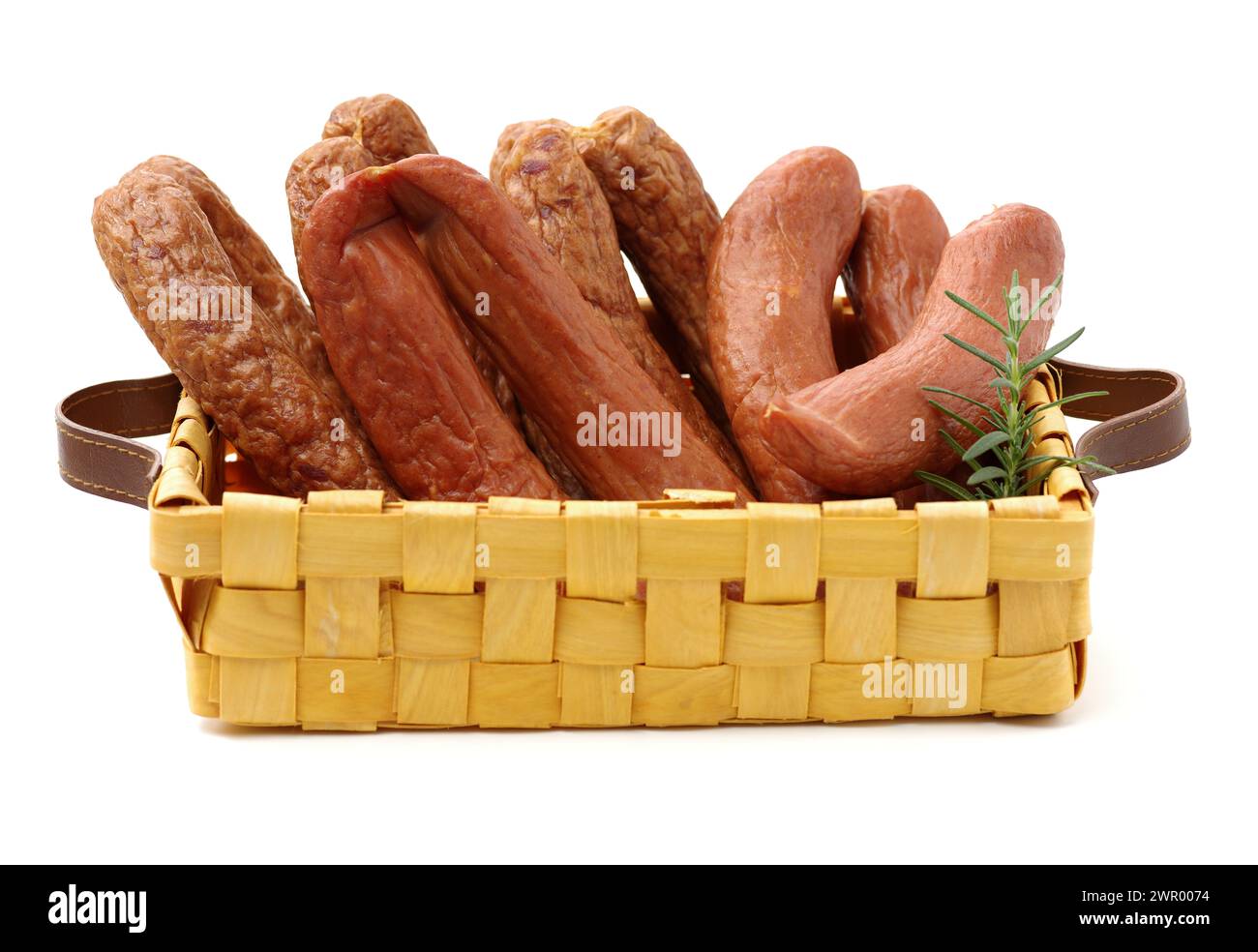 sausage on white background Stock Photo - Alamy