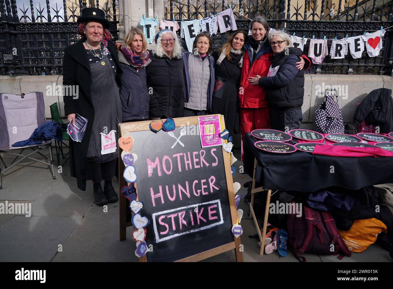 File photo dated 24/03/23 of hunger-striking mothers, (left to right ...