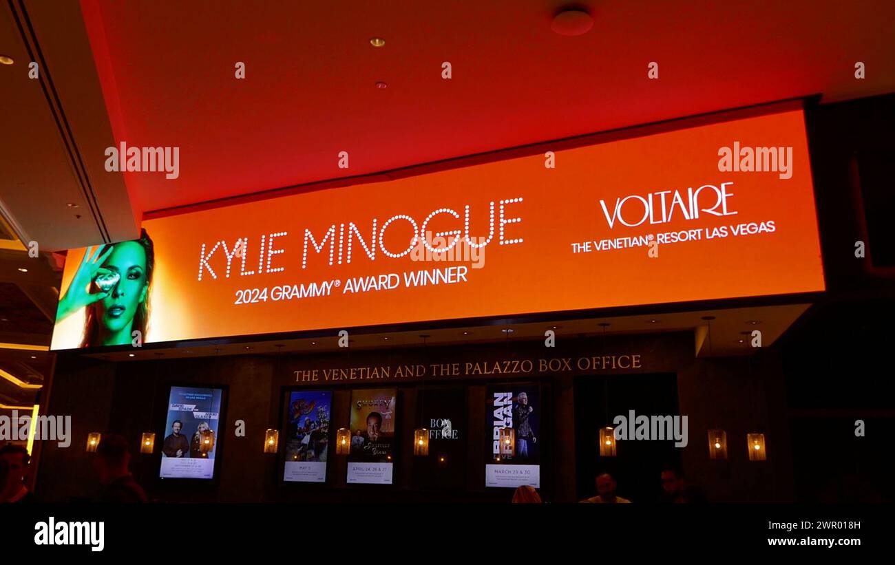 Las Vegas, Nevada, USA 7th March 2024 Singer Kylie Minogue ÒMore Than ...