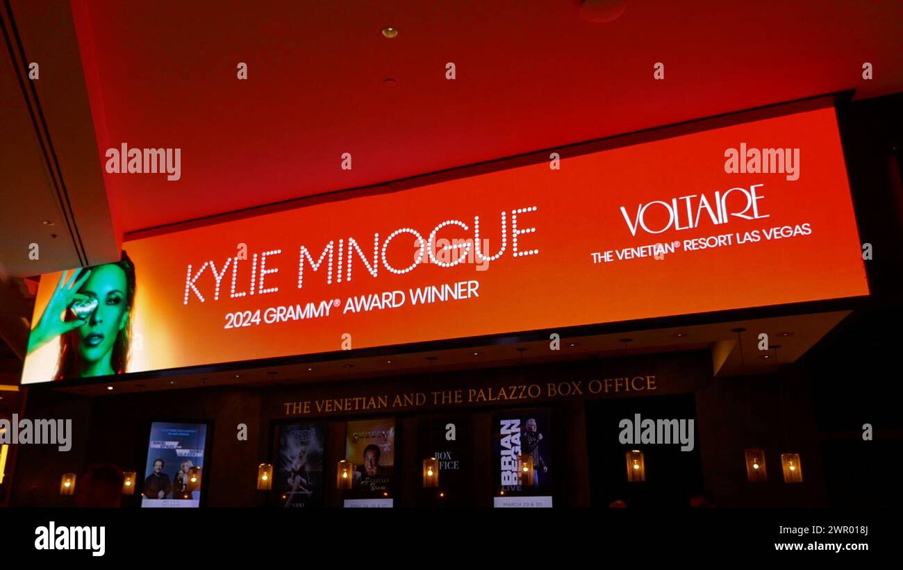 Las Vegas, Nevada, USA 7th March 2024 Singer Kylie Minogue ÒMore Than ...