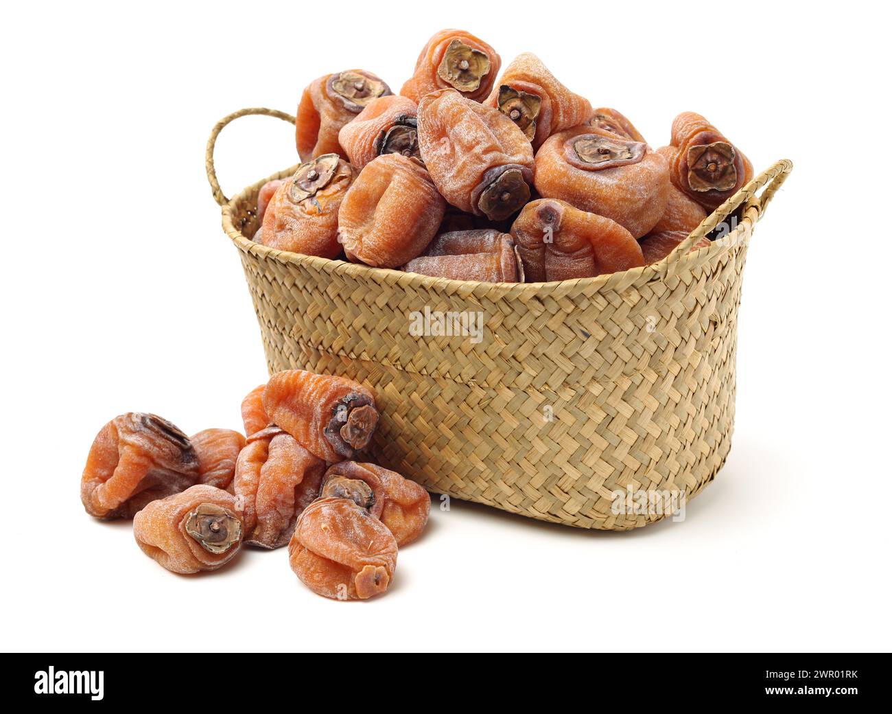 dried persimmon on white background Stock Photo - Alamy