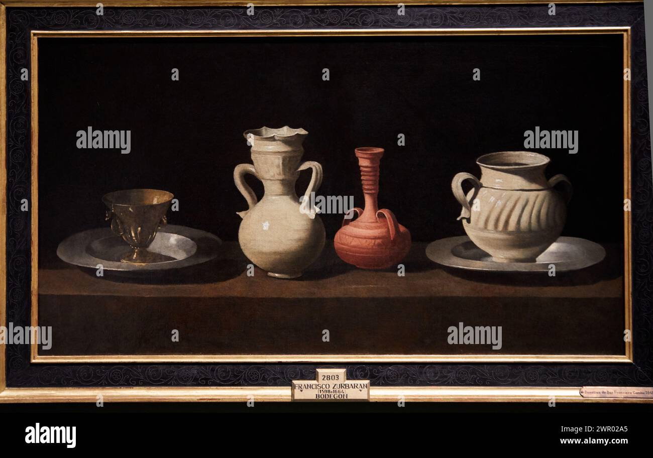 "Still Life with Vessels", 1650, Francisco de Zurbarán, Prado Museum ...