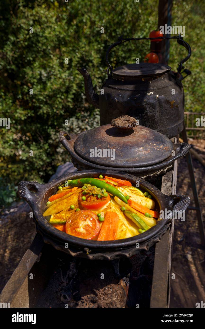 vegetable tagine, riverside restaurant, God's Bridge, Akchour ...