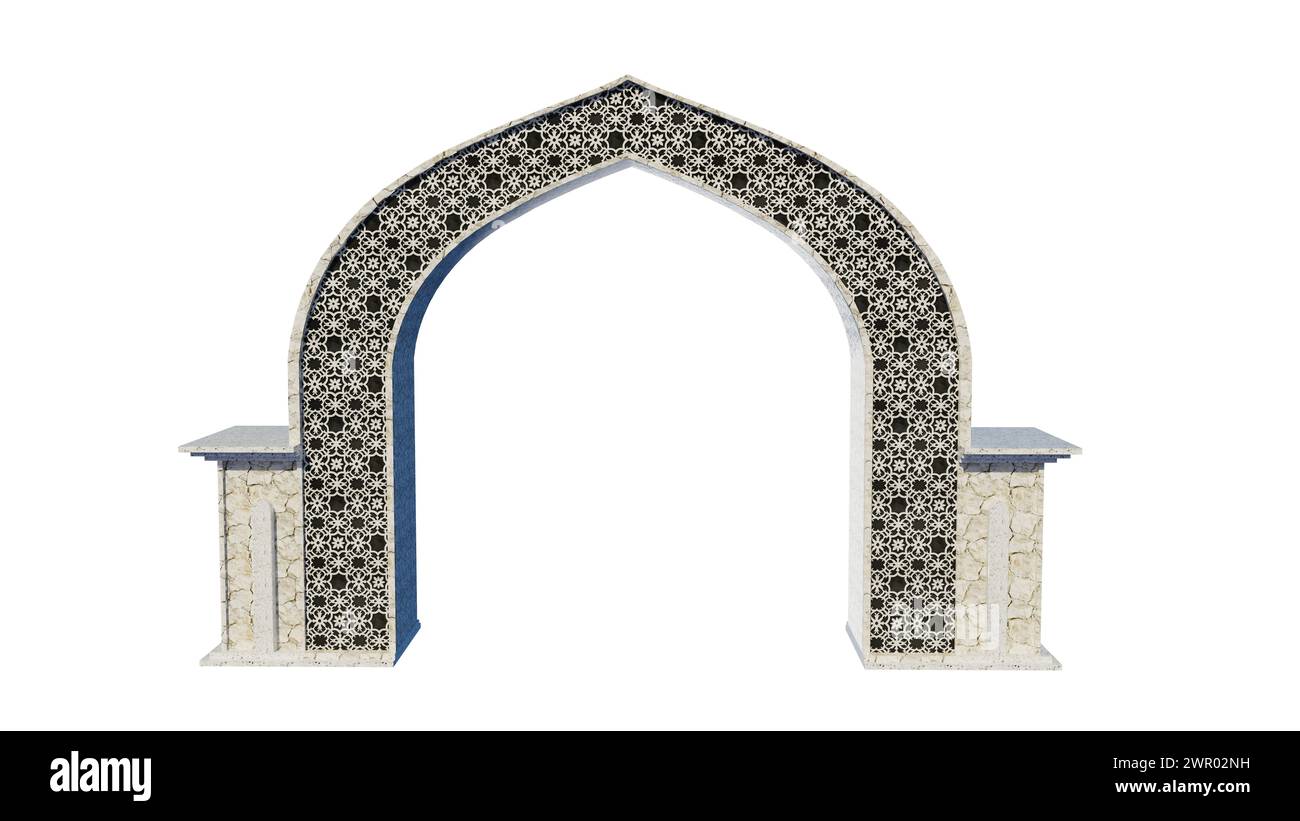 3d illustration Arabian Gate on white background Stock Photo - Alamy