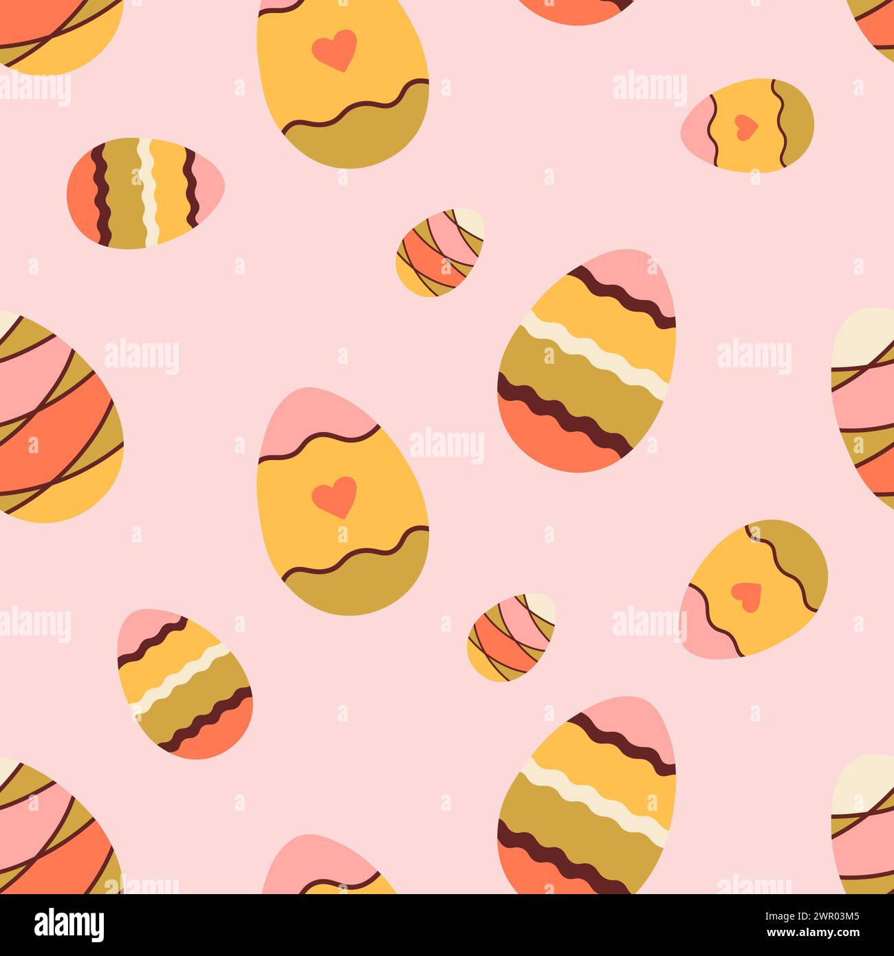 Seamless patterns with Easter eggs. Traditional religious Easter ...
