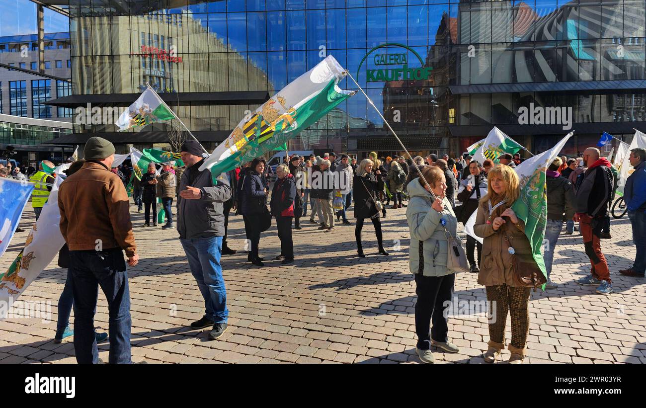 Demo Chemnitz 09.03.2024, Chemnitz, Demonstration Die Kleinstpartei Freie Sachsen hat für ...