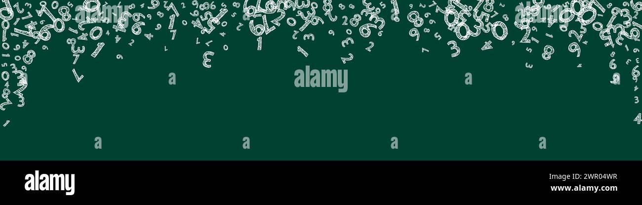 Falling childish chalk numbers. Math study concept with flying digits ...