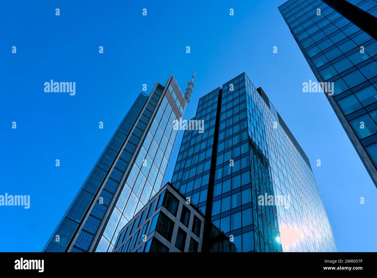Warsaw skyscrapers of the Varso complex including Varso Tower, wide ...