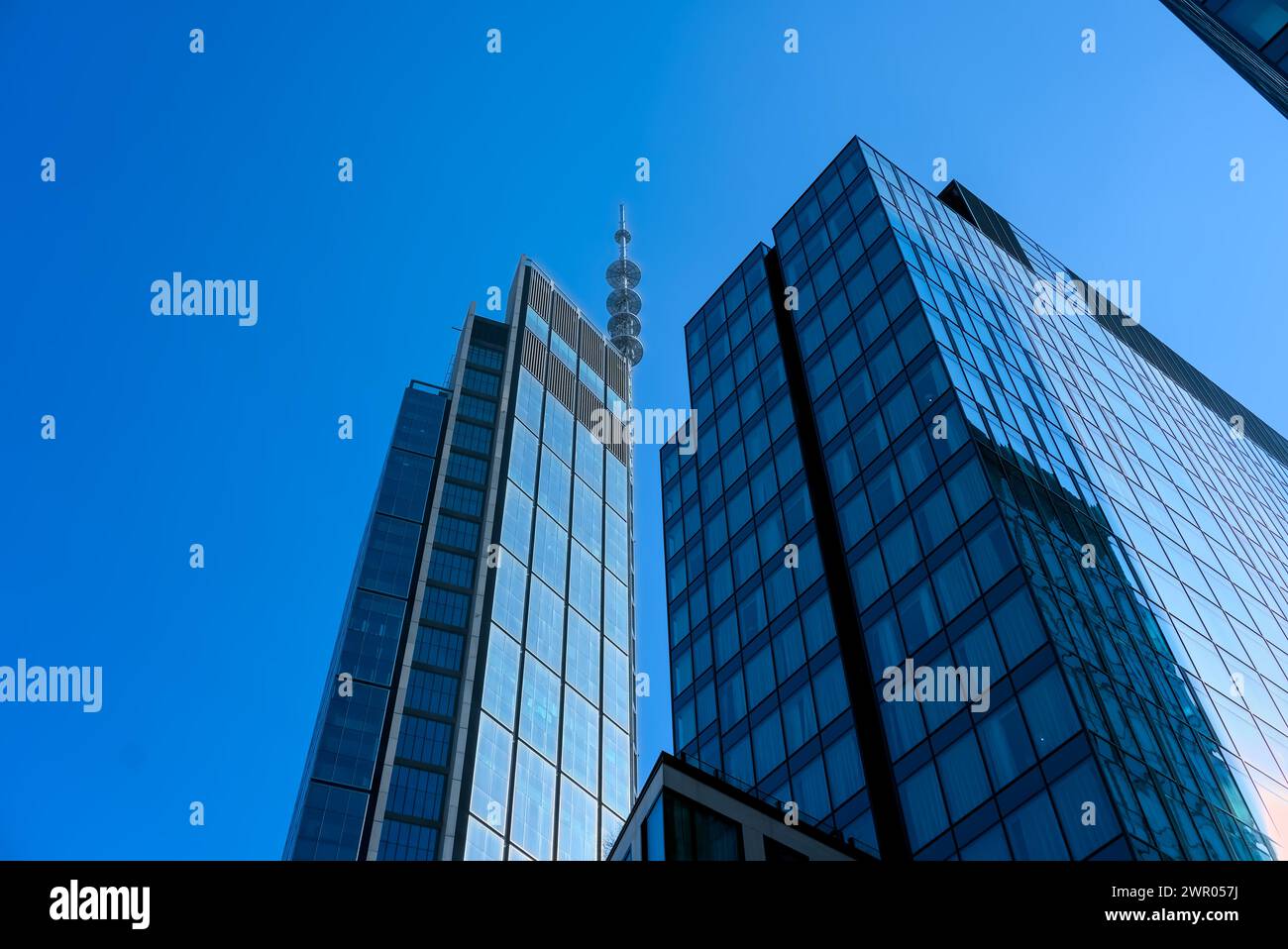 Warsaw skyscrapers of the Varso complex including Varso Tower, wide ...