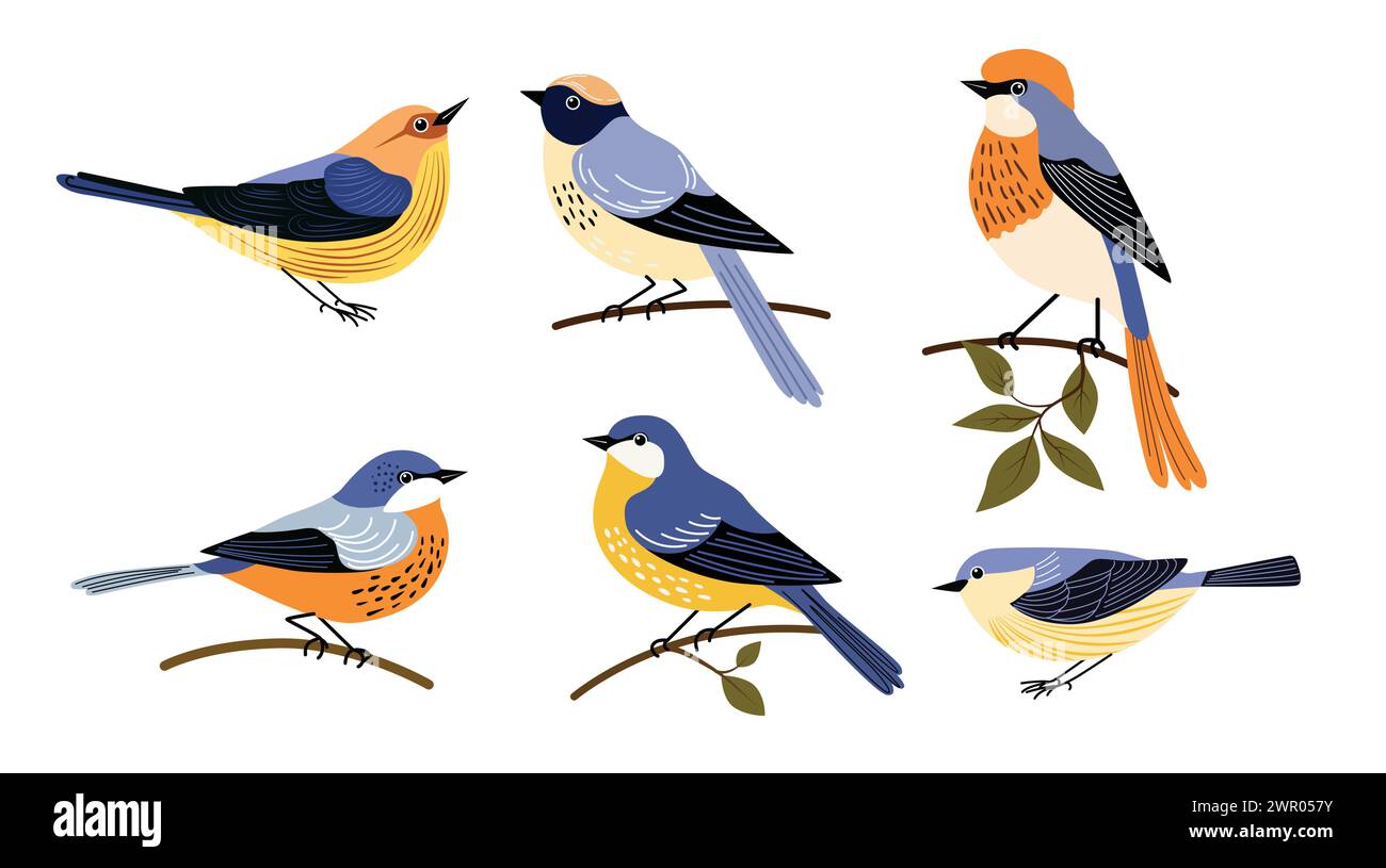 Sketchy birds hand drawn Stock Vector Images - Alamy