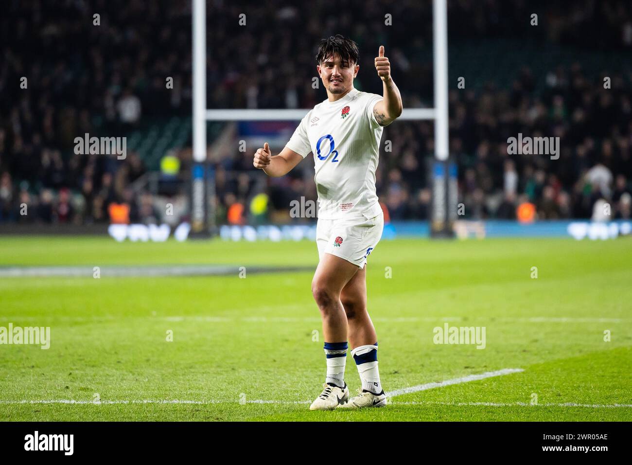 Marcus Smith of England celebrates after the 2024 Six Nations ...