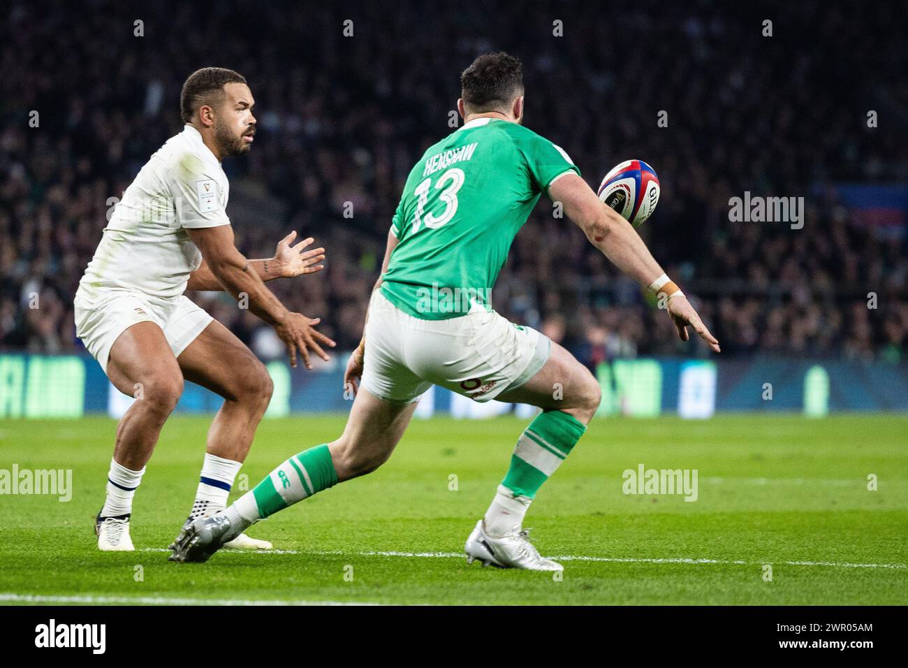 Ollie Lawrence of England during the 2024 Six Nations Championship ...
