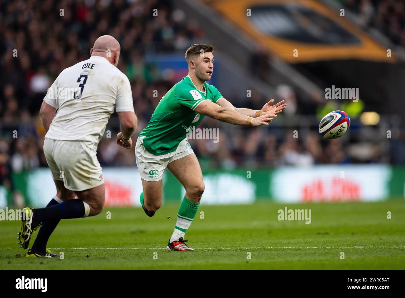Jack Crowley of Ireland during the 2024 Six Nations Championship, rugby ...