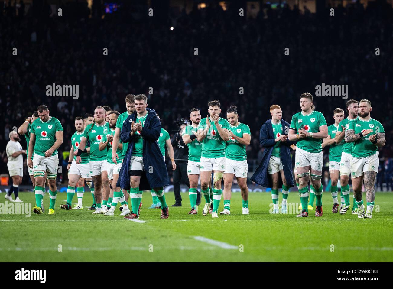 Ireland players applaud the fans after the 2024 Six Nations ...