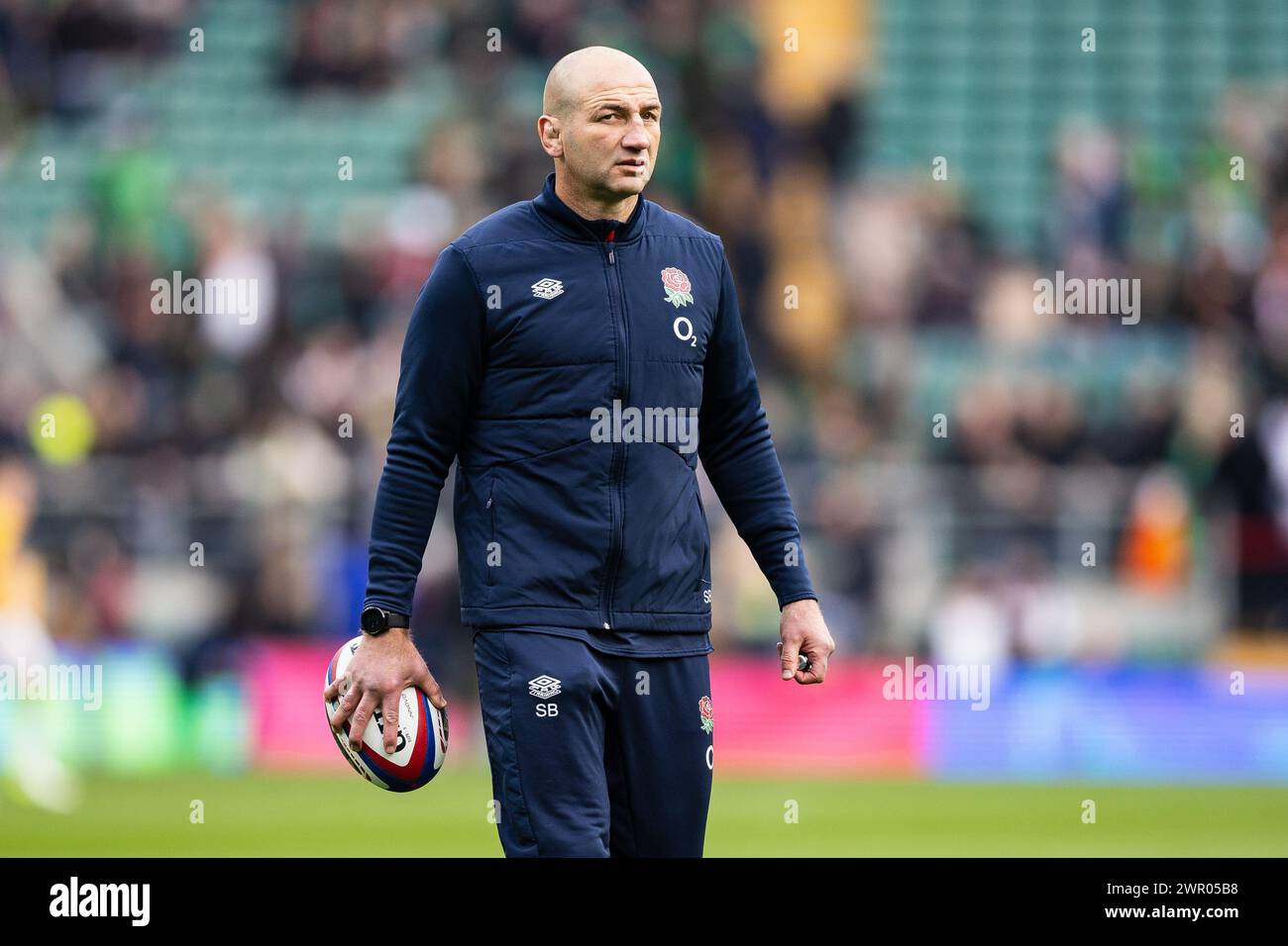Head Coach Steve Borthwick of England during the 2024 Six Nations Championship, rugby union ...
