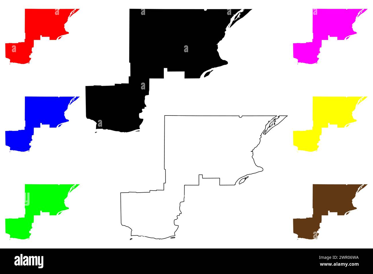 Coquitlam city (Canada, BC, British Columbia Province) map vector illustration, scribble sketch ...
