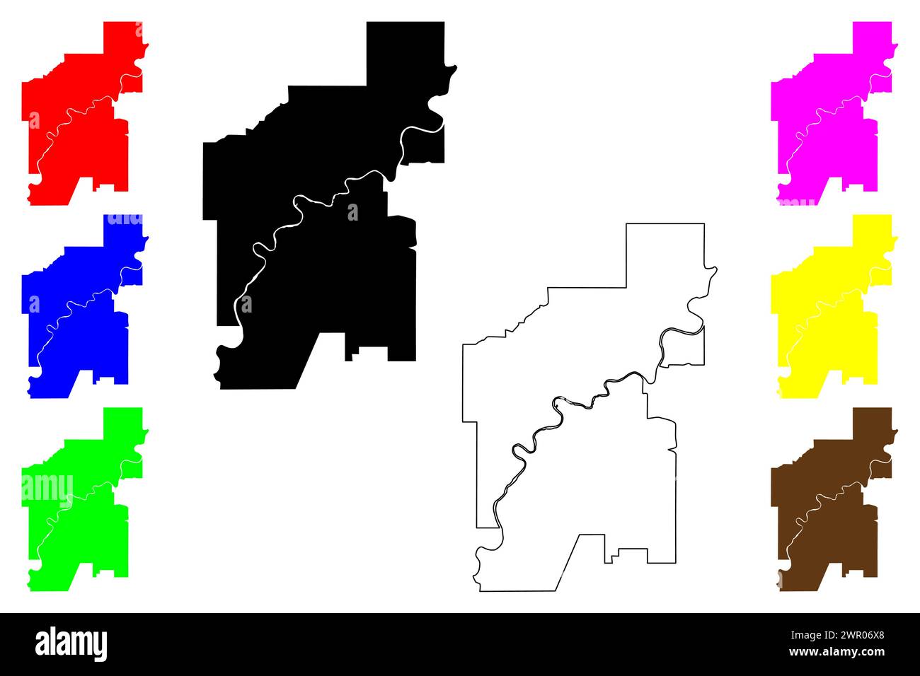 Edmonton city (Canada, Alberta Province) map vector illustration ...