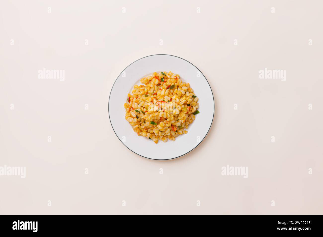 Bap Xao, Stir fried corn with onion, Vietnamese food isolated on white ...