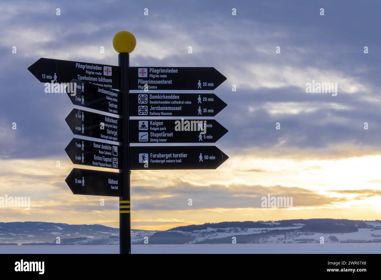 Post with directional signs Stock Photo - Alamy
