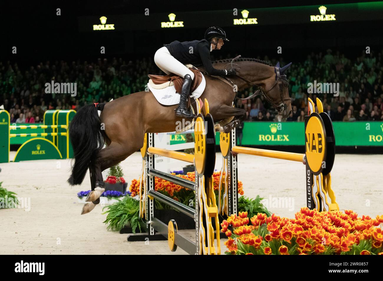 DenBosch, Netherlands - March 9, 2024. Jana Wargers of Germany riding ...