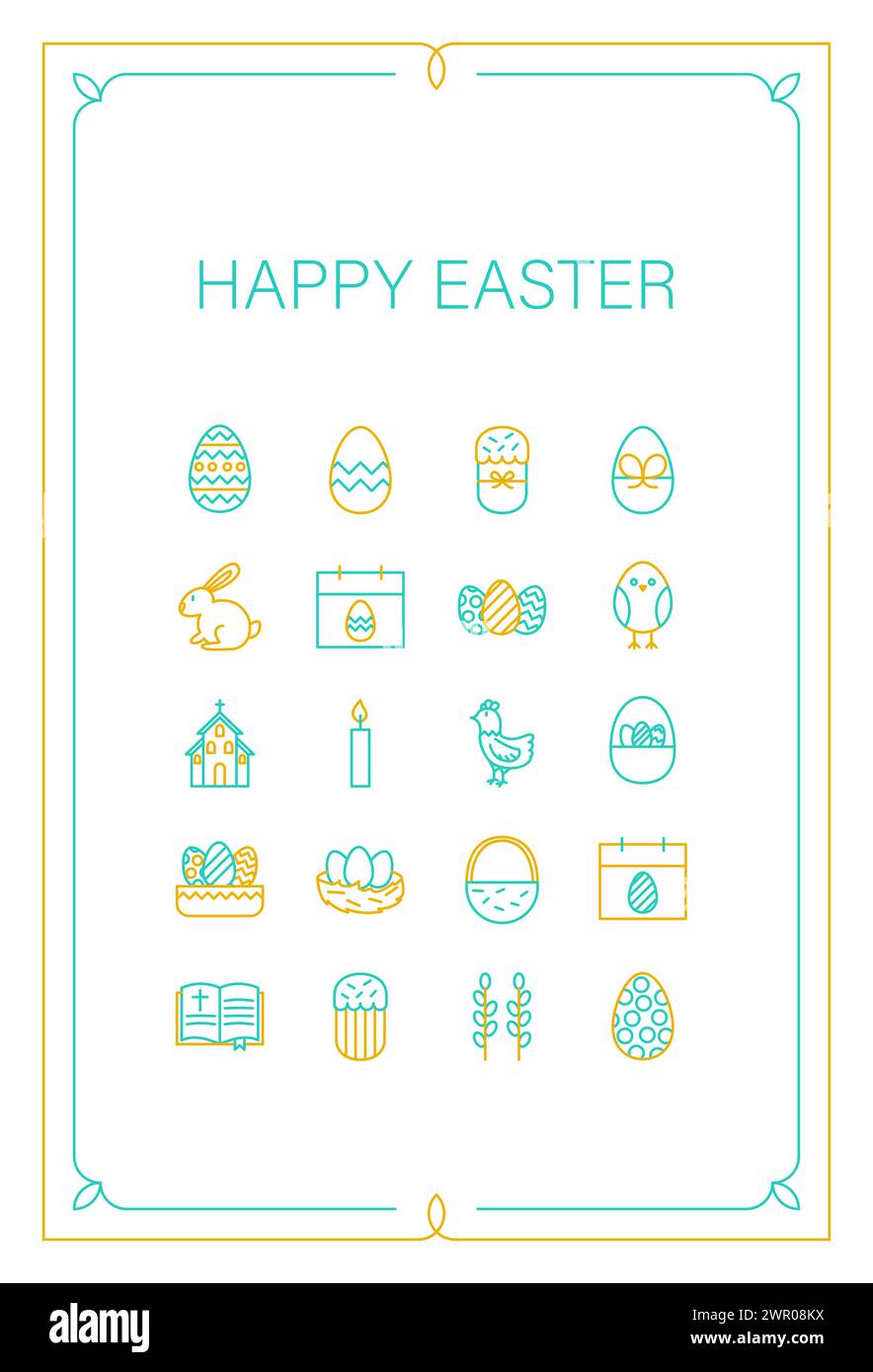 Happy Easter Frame Poster Stock Vector Image & Art - Alamy